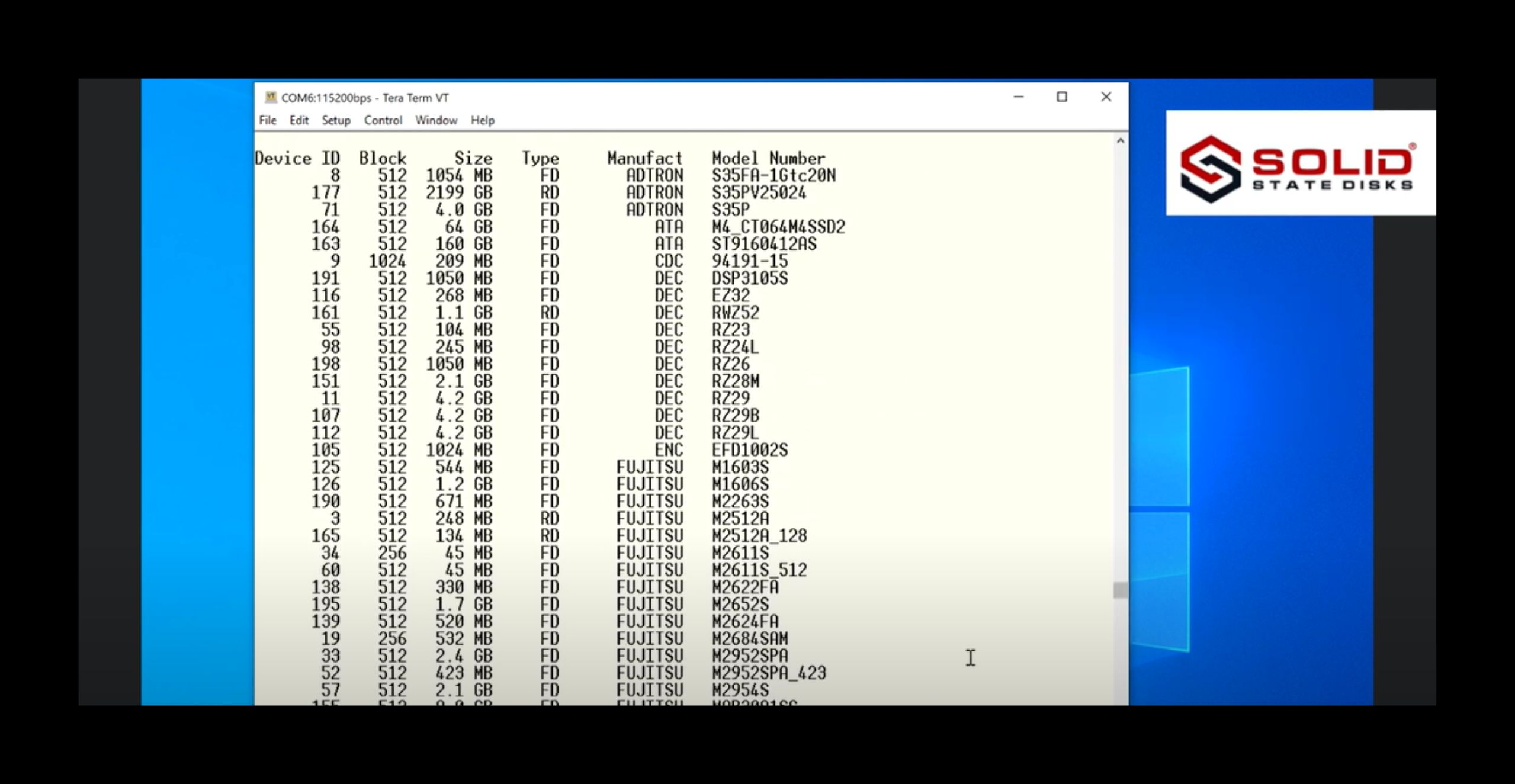 Chapter 5: Part 4 - TeraTerm Command Overview - Solid State Disks Ltd (SSD)