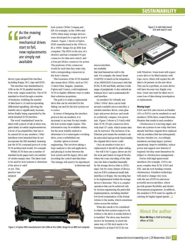 Solid State-based Emulation is a Sustainable Option - Solid State Disks Ltd (SSD)